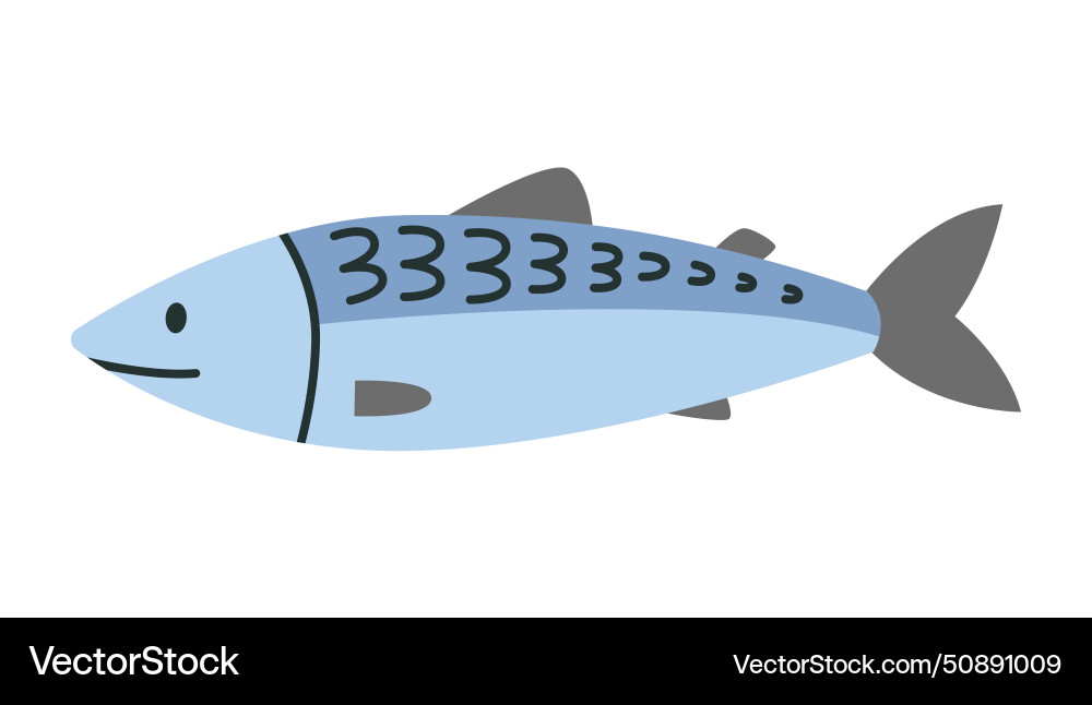 Mackerel fish cartoon style trendy modern Vector Image