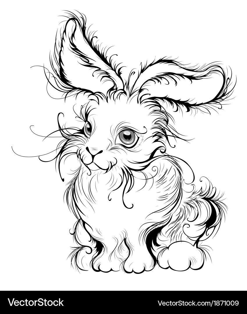 Stylized rabbit Royalty Free Vector Image - VectorStock
