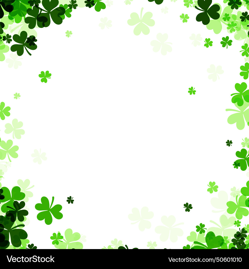 Clover frame on white Royalty Free Vector Image