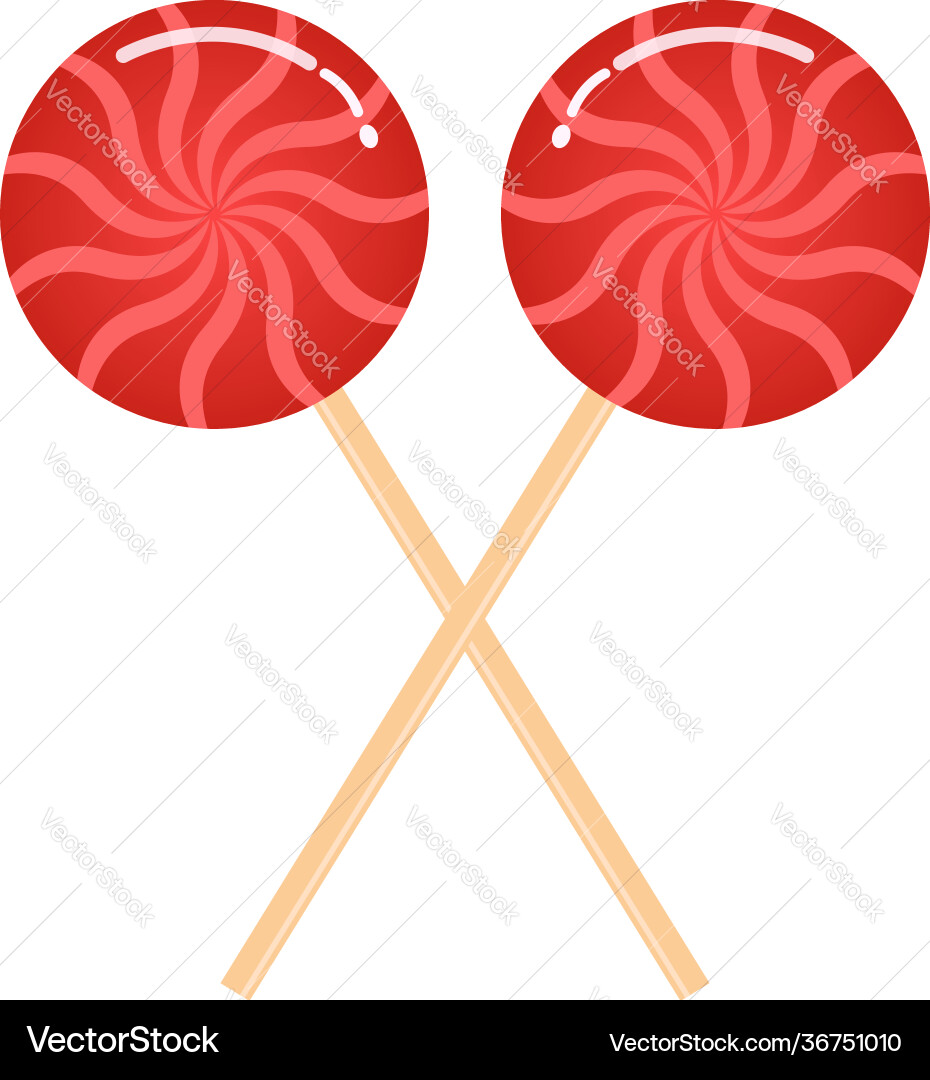Red lollipop on white background Royalty Free Vector Image