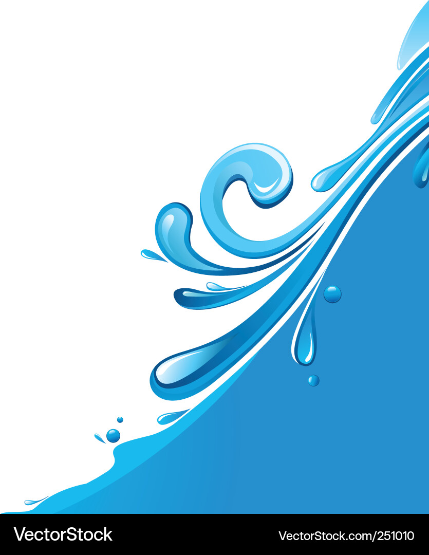 Waves splash Royalty Free Vector Image - VectorStock