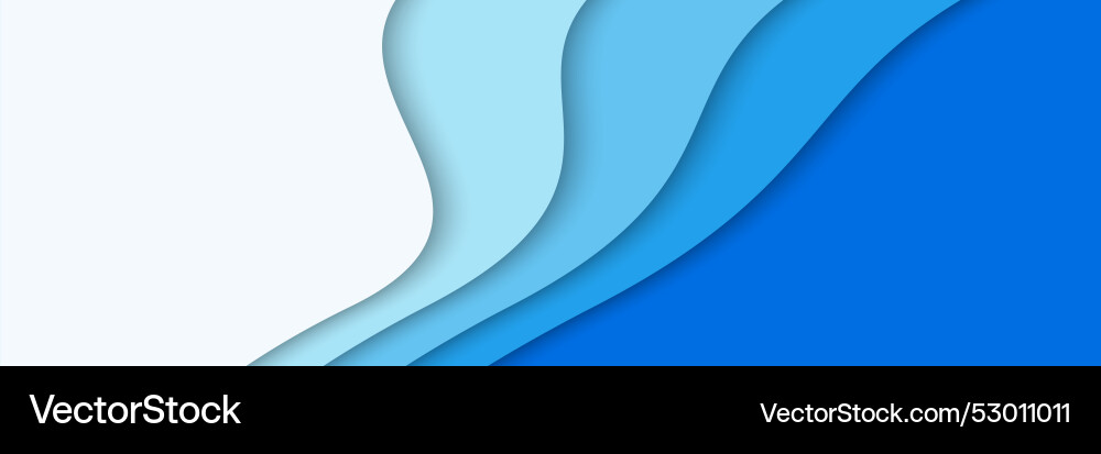 Abstract blue wave background with shadow Vector Image