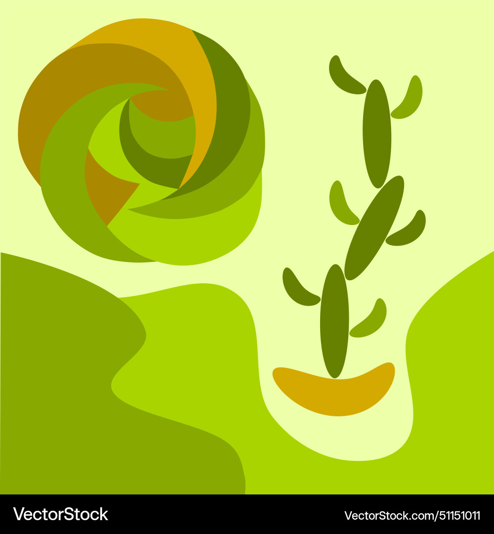 Abstract composition of rounded figures and smooth