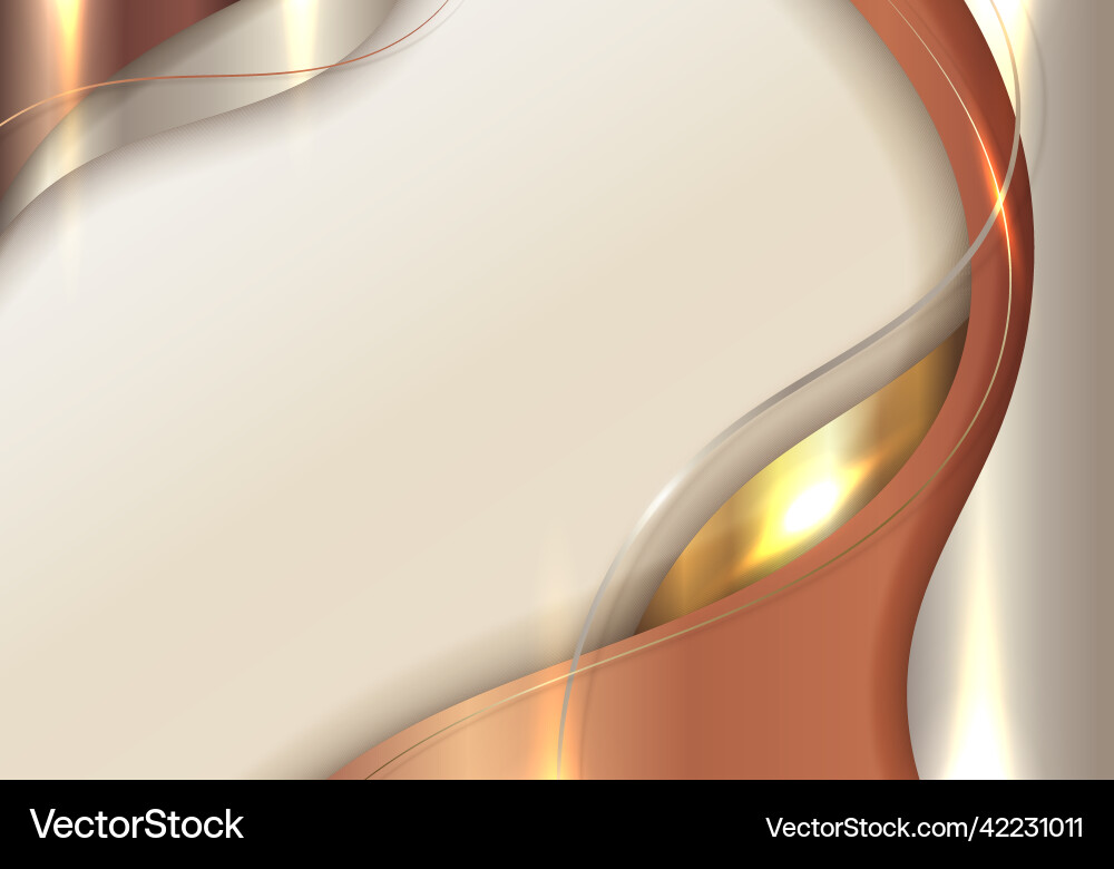 Abstract template 3d elegant golden wave shape Vector Image