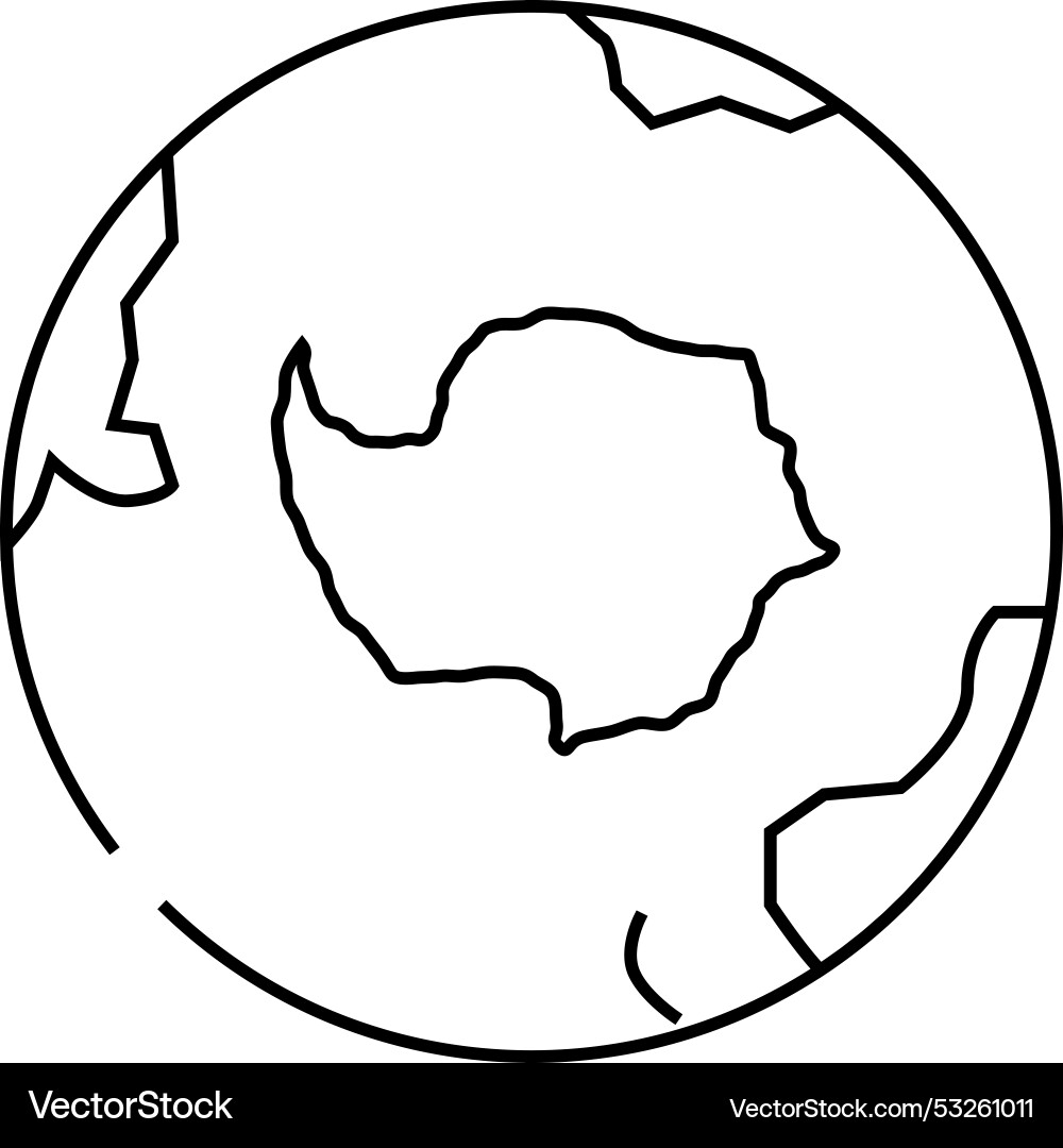 Antarctica earth planet map line icon Royalty Free Vector