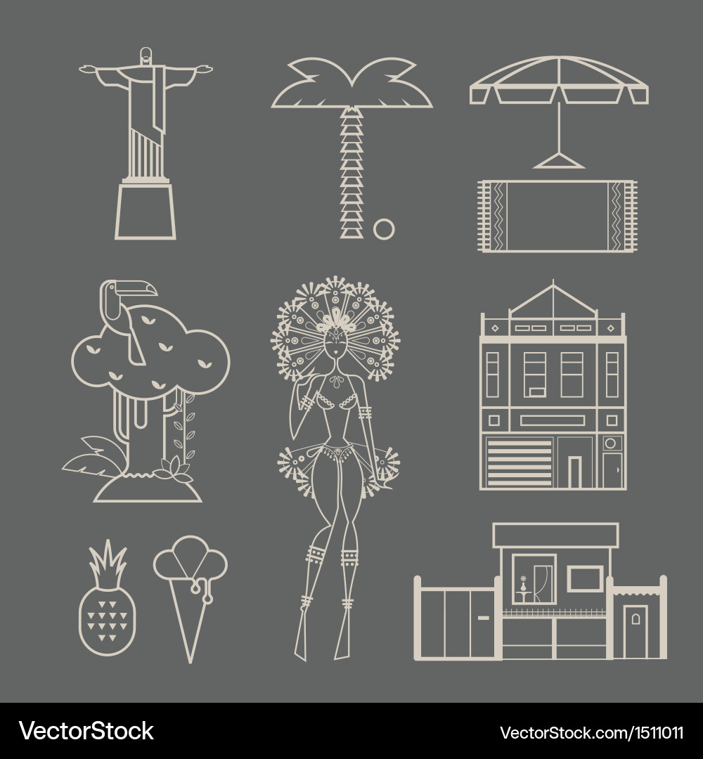 Brazilian Icons Set (1511011) – Royalty-Free Vector | VectorStock