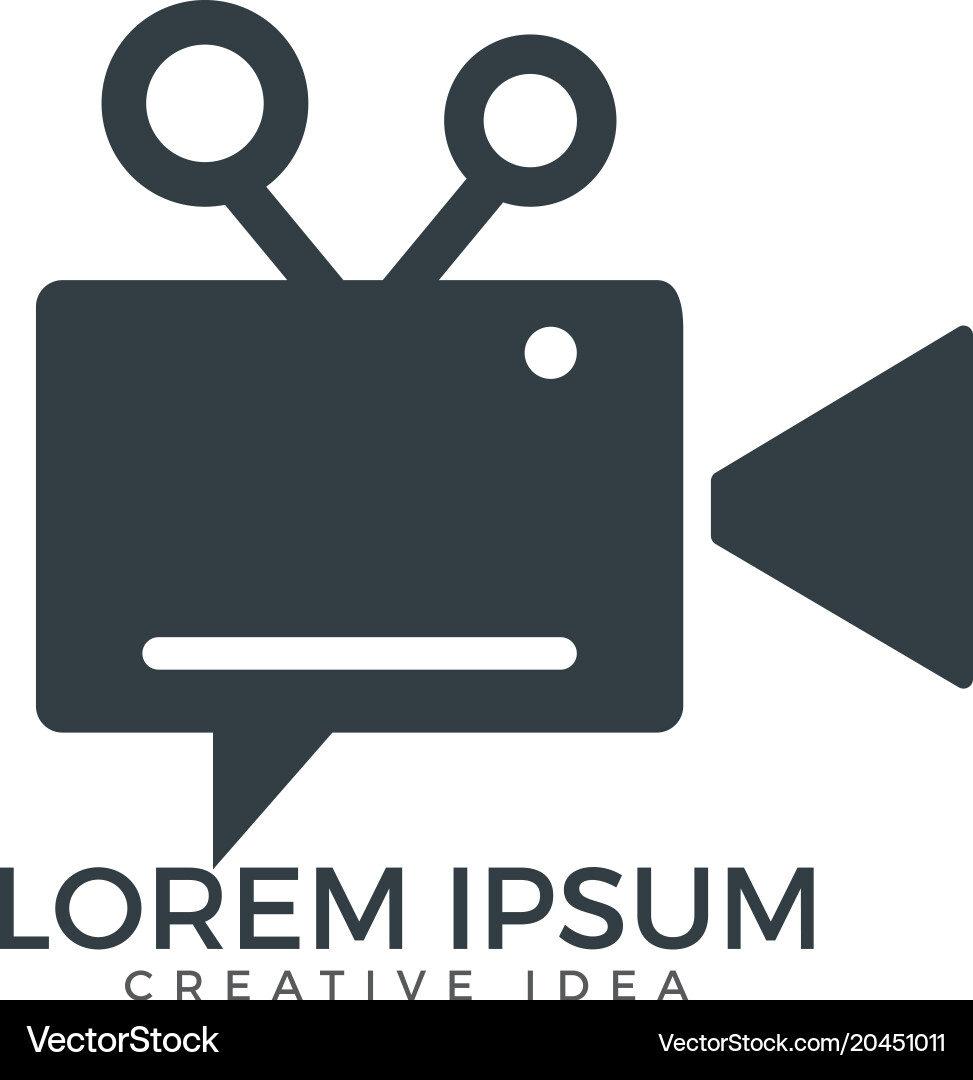 Cam chat logo design Royalty Free Vector Image