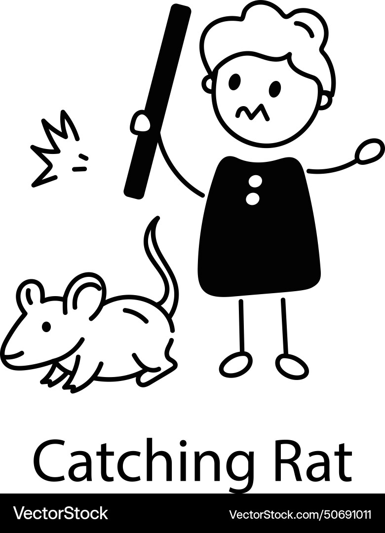 Catching rat Royalty Free Vector Image - VectorStock