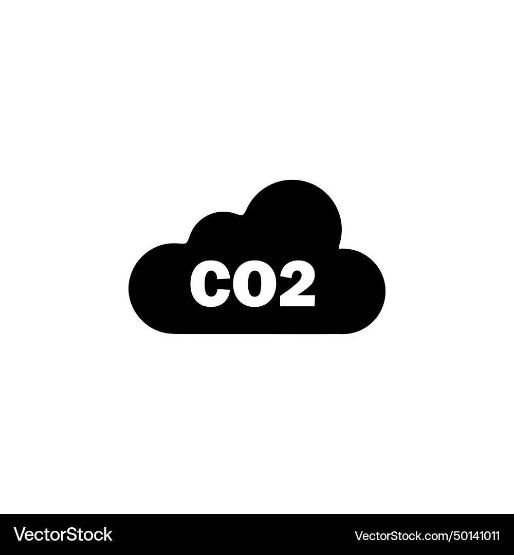 Co2 emissions icon cloud flat Royalty Free Vector Image