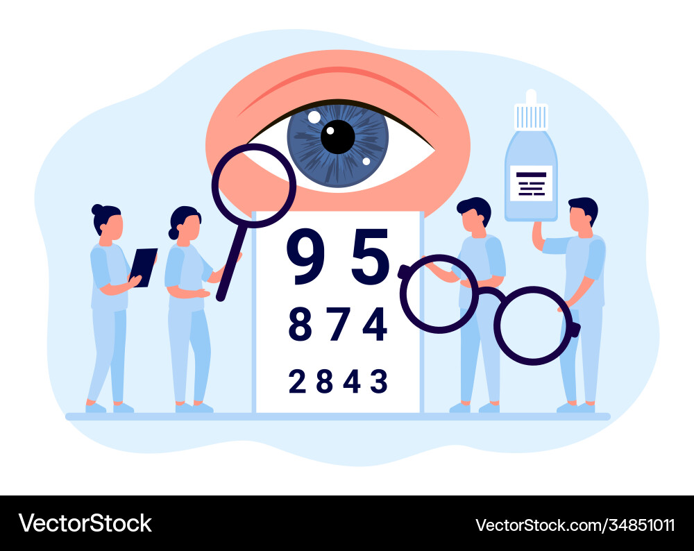Doctor is checkup eye vision examination eyes Vector Image