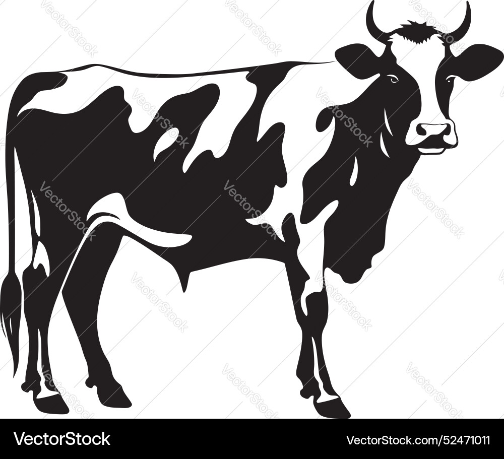 Eco friendly farming full body cow icon rustic Vector Image