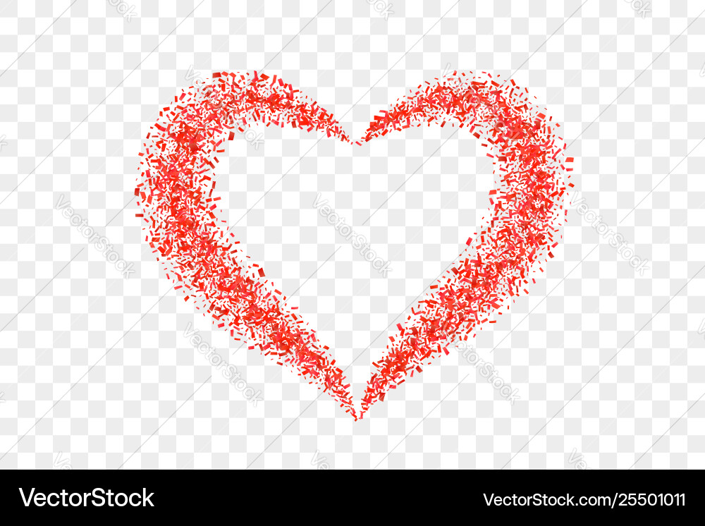 Heart confetti isolated white transparent Vector Image