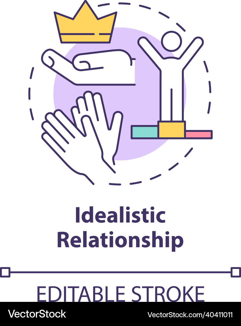 Idealistic relationship concept icon Royalty Free Vector