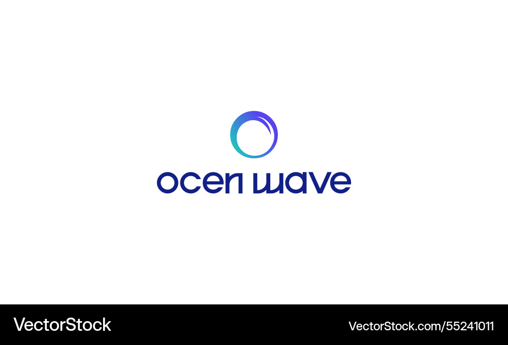 Letter o ocean wave modern technological logo Vector Image