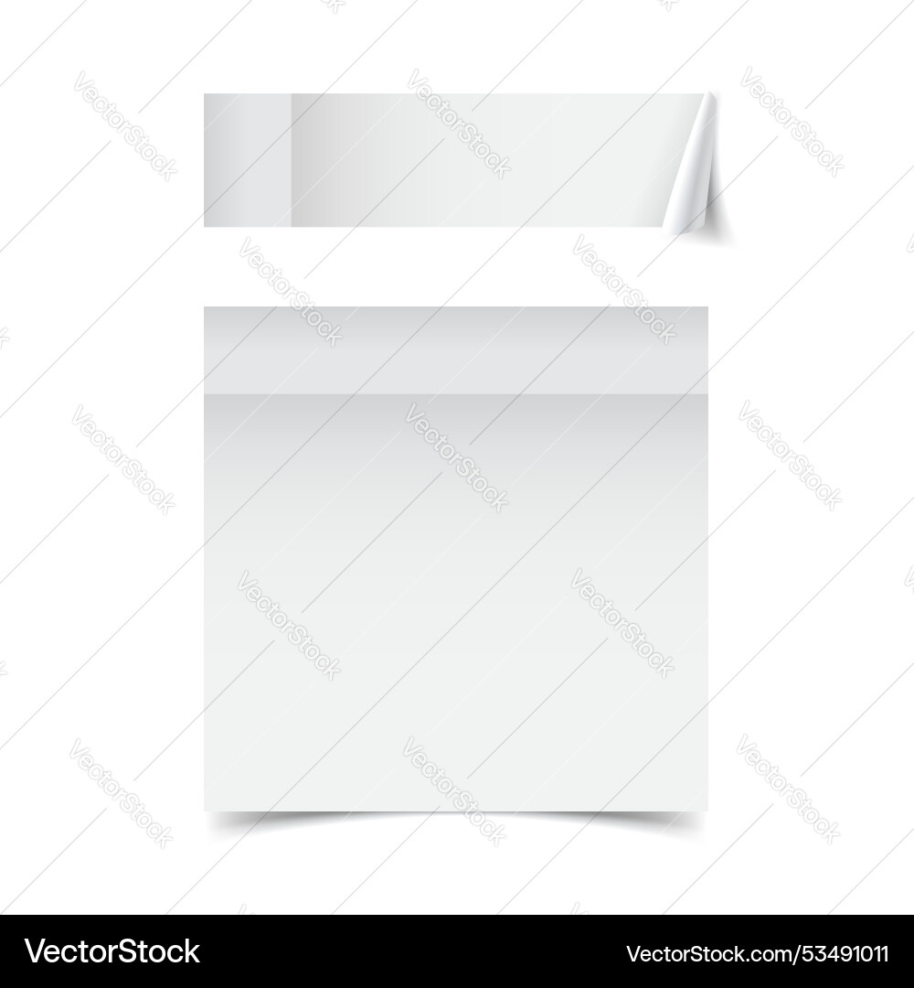 Paper sticky note in flat style pieces Royalty Free Vector