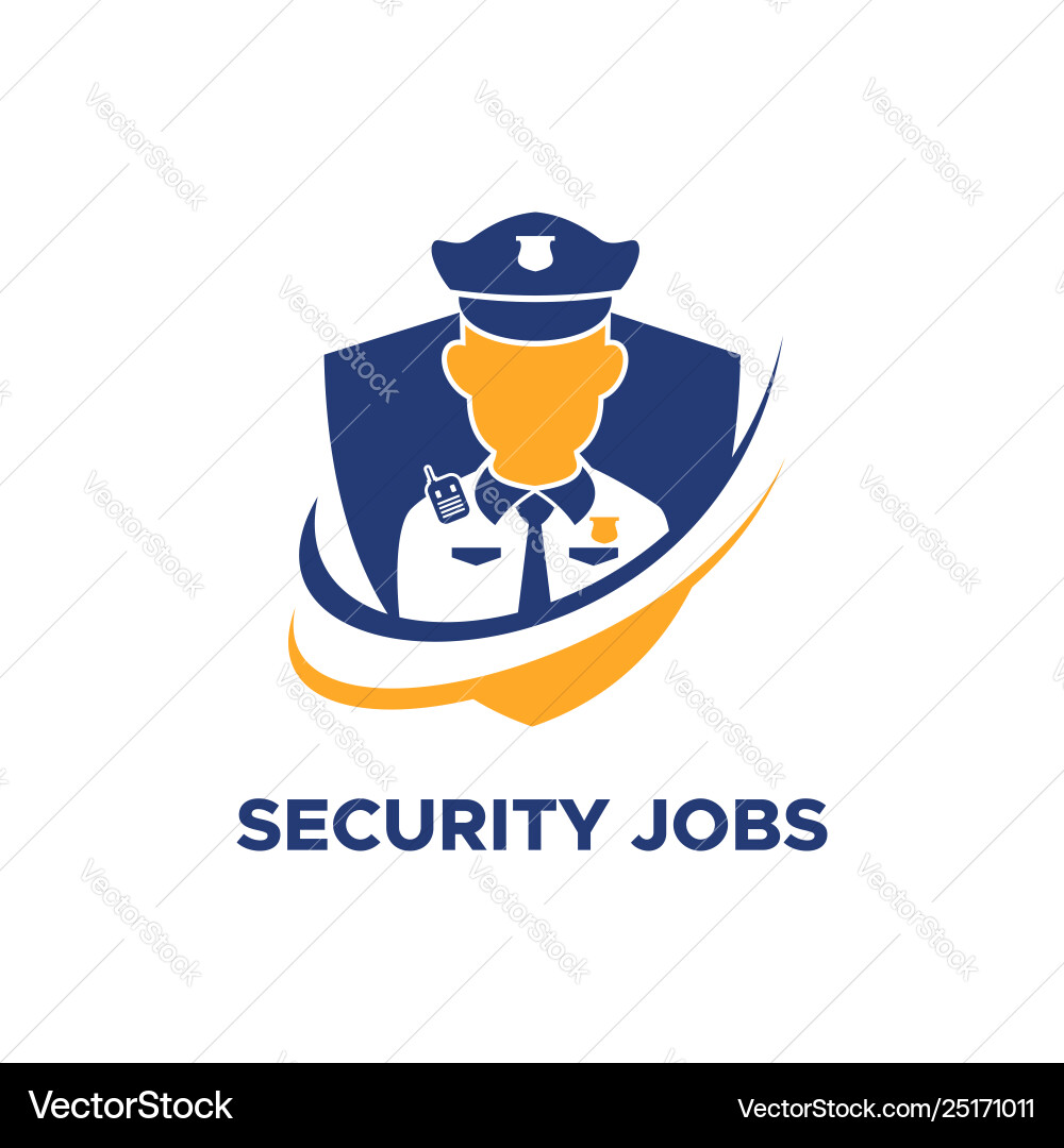 Security guard jobs logo Royalty Free Vector Image