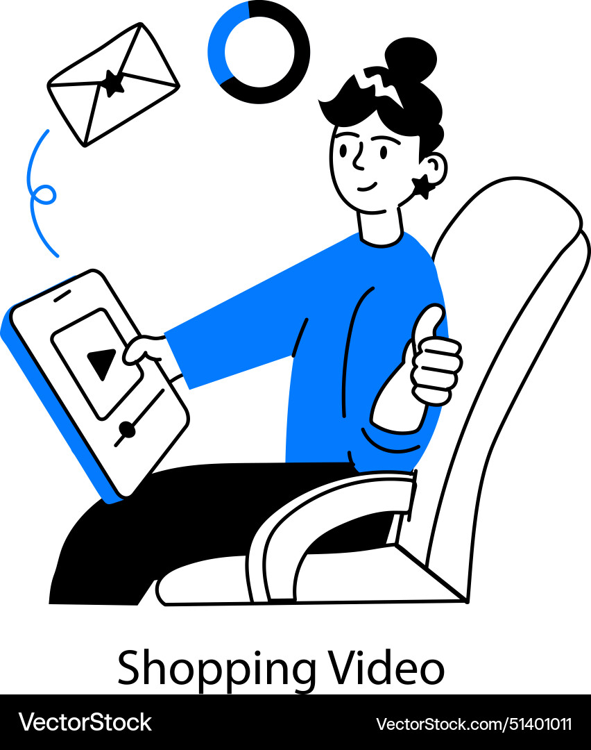 Shopping video Royalty Free Vector Image - VectorStock