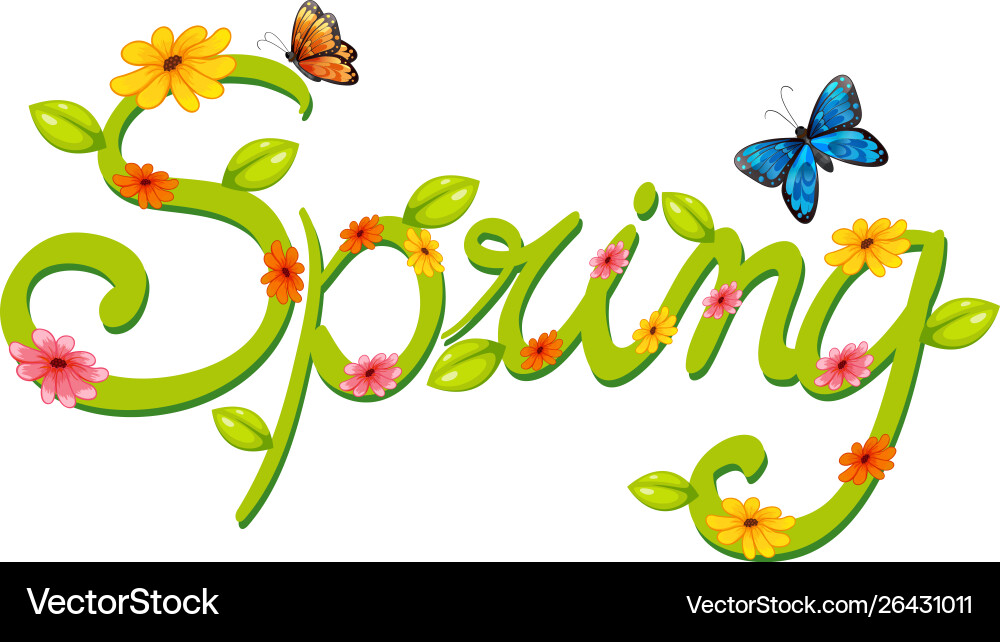 Spring nature flower text Royalty Free Vector Image