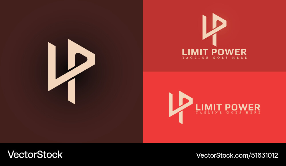 Abstract initial letters lp or pl logo in gold Vector Image