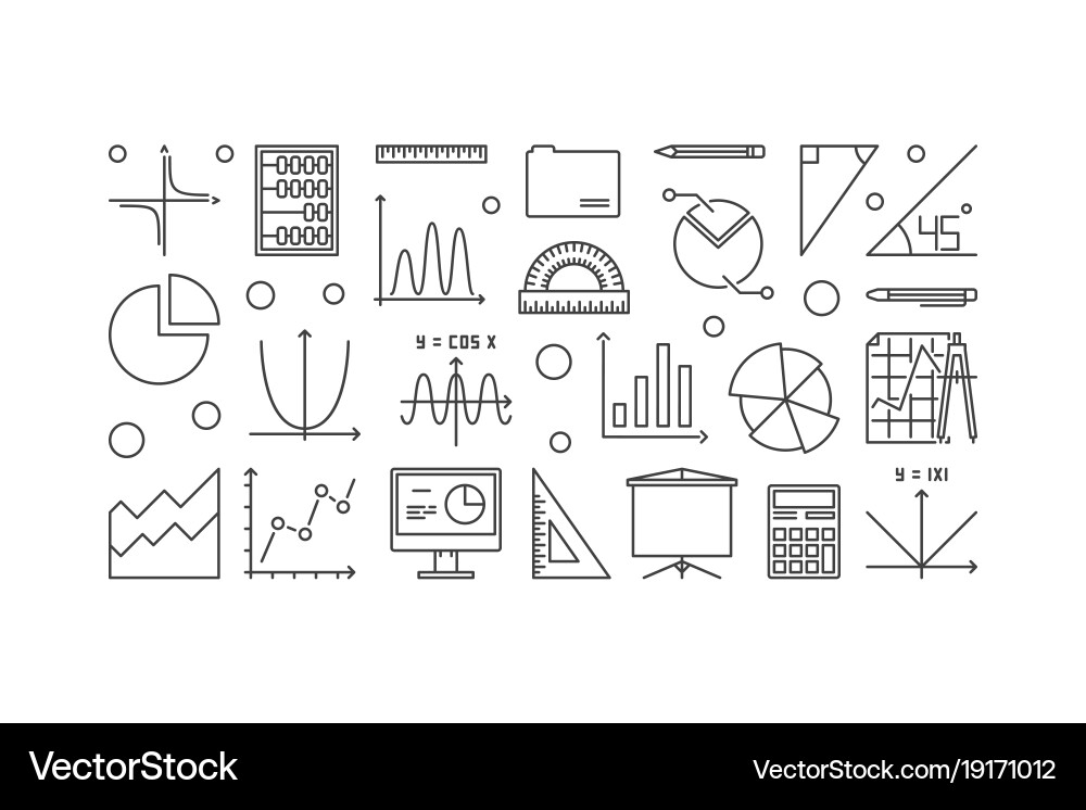 Algebra and mathematics minimal Royalty Free Vector Image