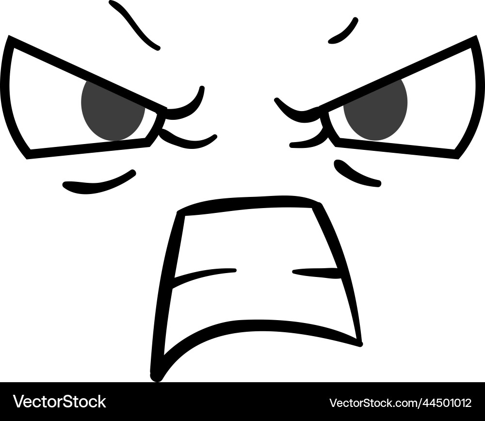 Angry face expression comic emotion cartoon rage Vector Image