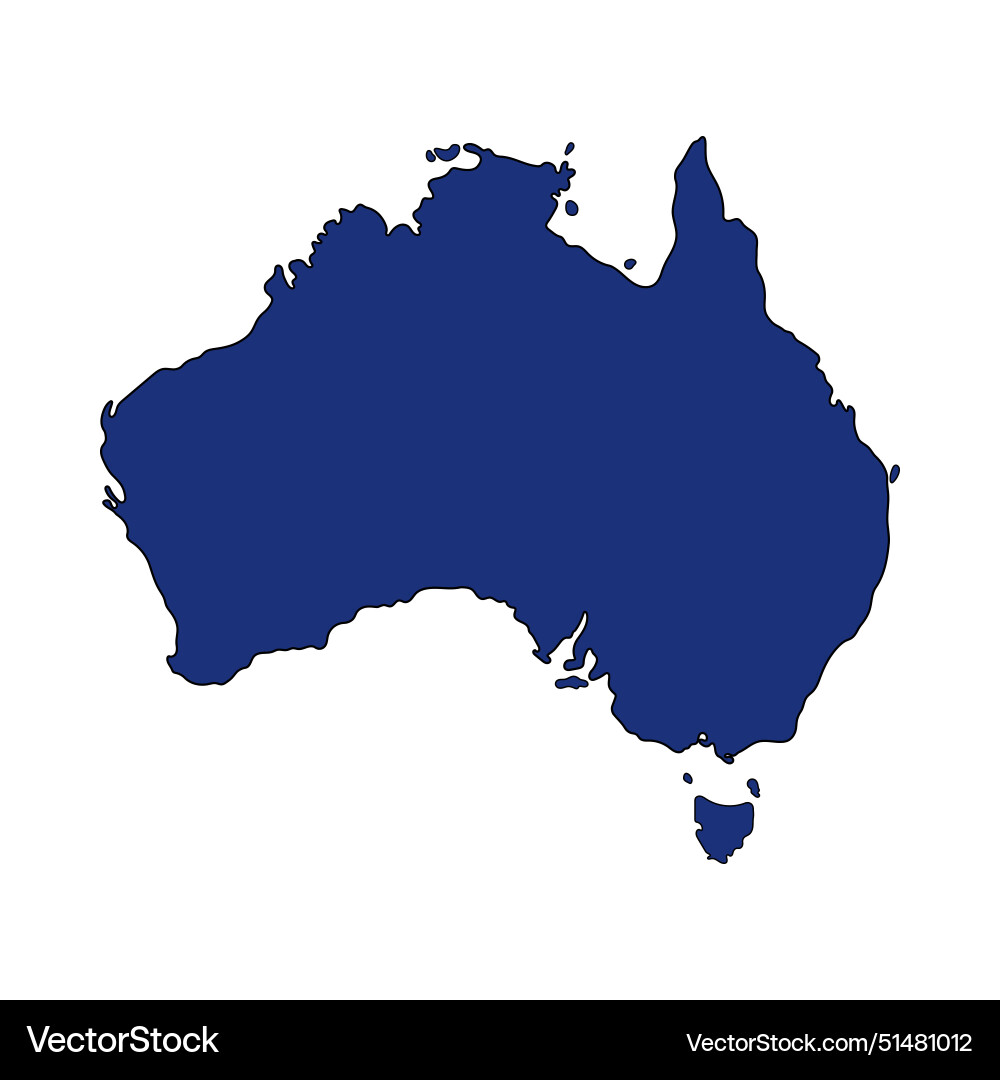 Australia flat map icon flag Royalty Free Vector Image