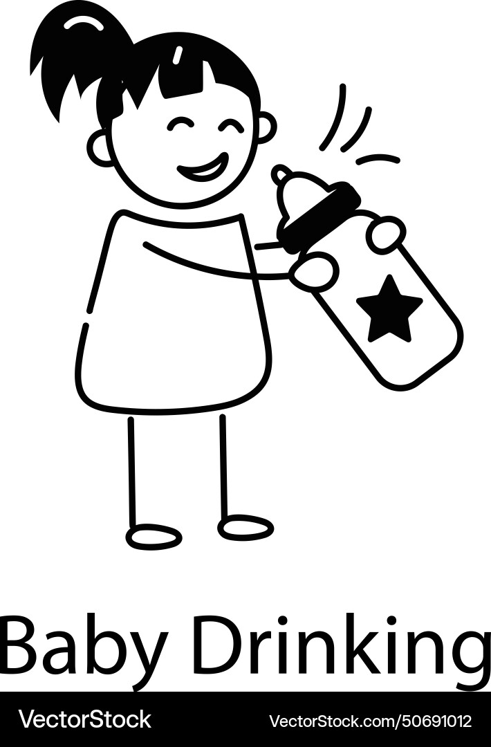 Baby drinking Royalty Free Vector Image - VectorStock