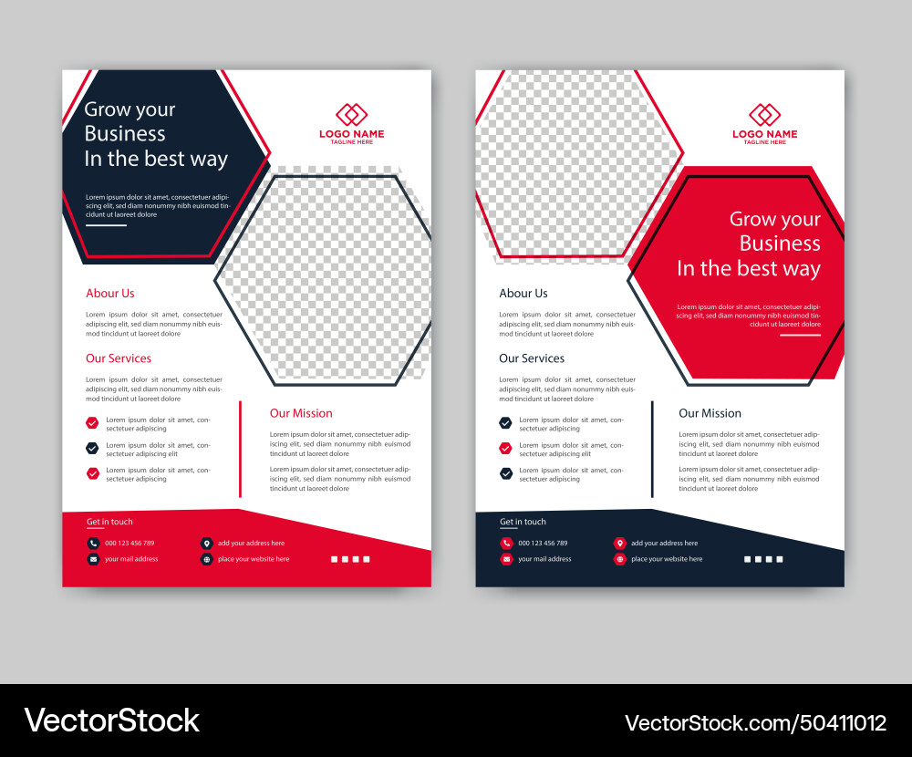 Business growth flyer template design Royalty Free Vector