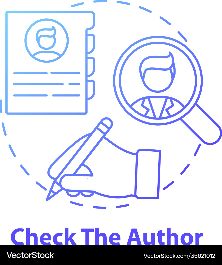 Checking author concept icon – Royalty-Free Vector | VectorStock