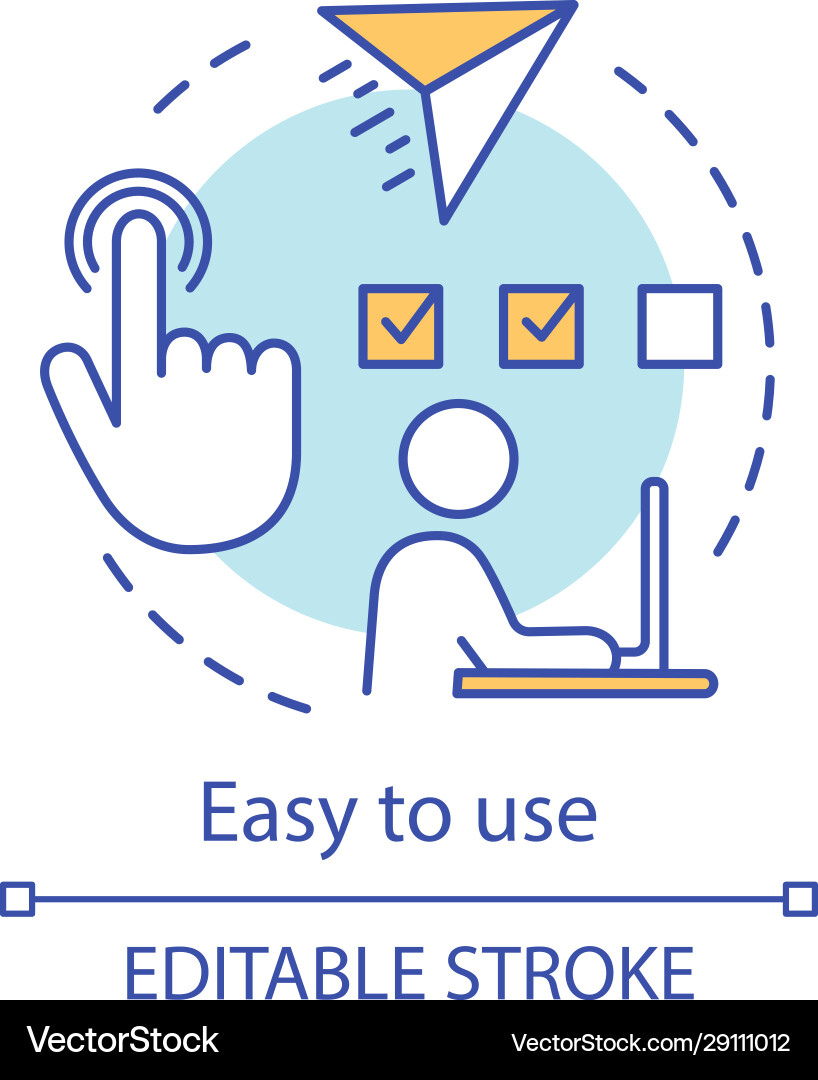 Easy to use concept icon Royalty Free Vector Image