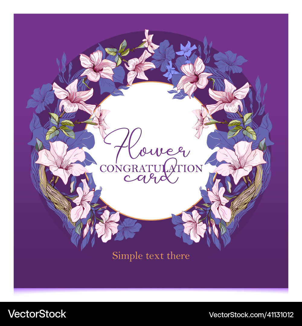 Flower card invitation template Royalty Free Vector Image