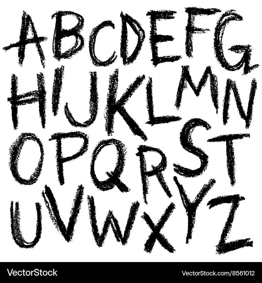 Hand drawn font Royalty Free Vector Image - VectorStock