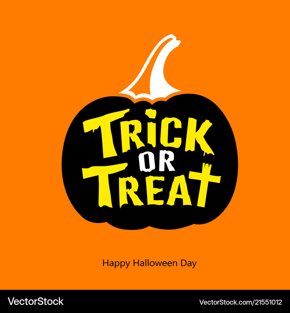 Happy halloween trick or treat message Royalty Free Vector
