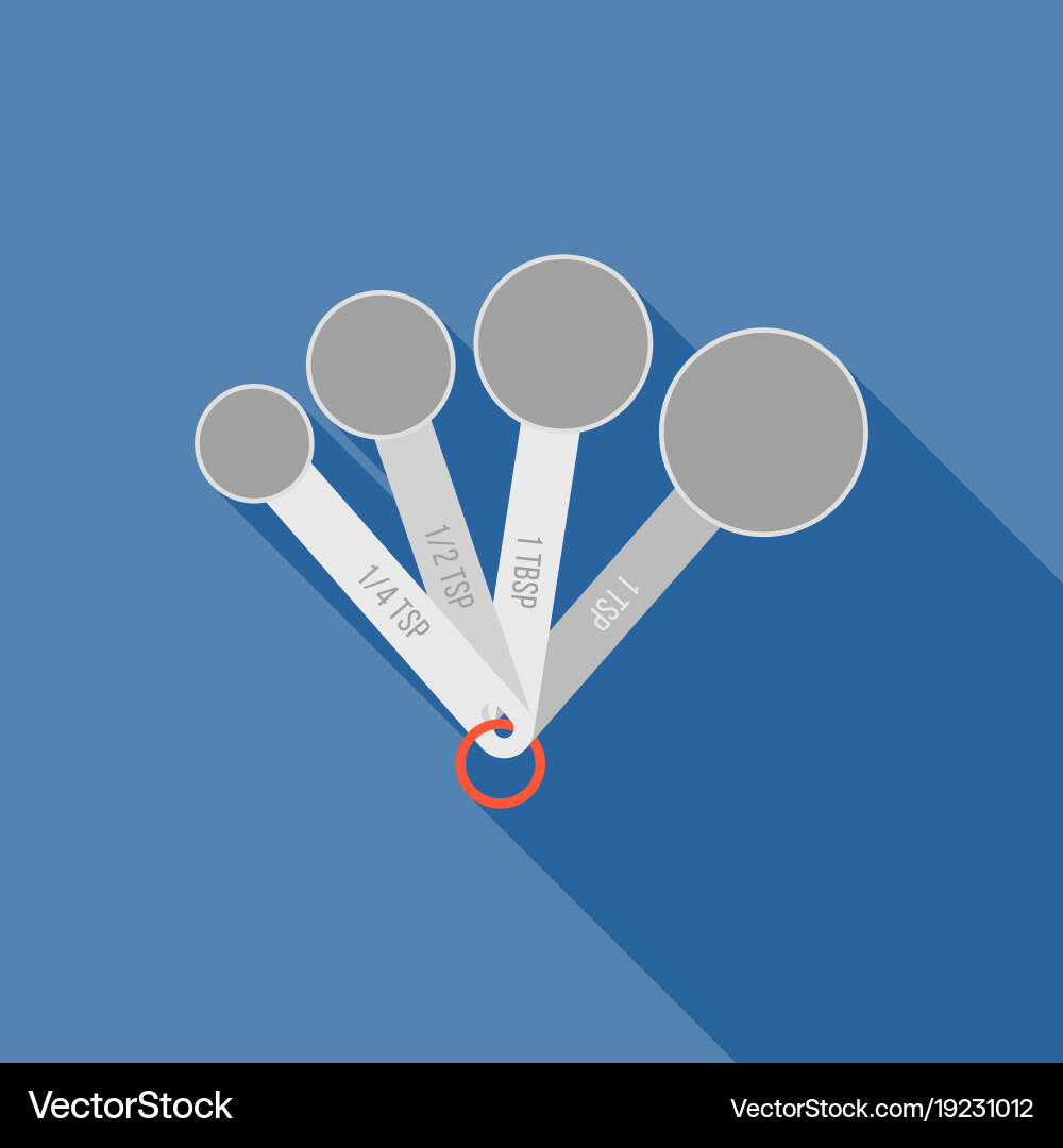 Measuring spoon flat design icon Royalty Free Vector Image