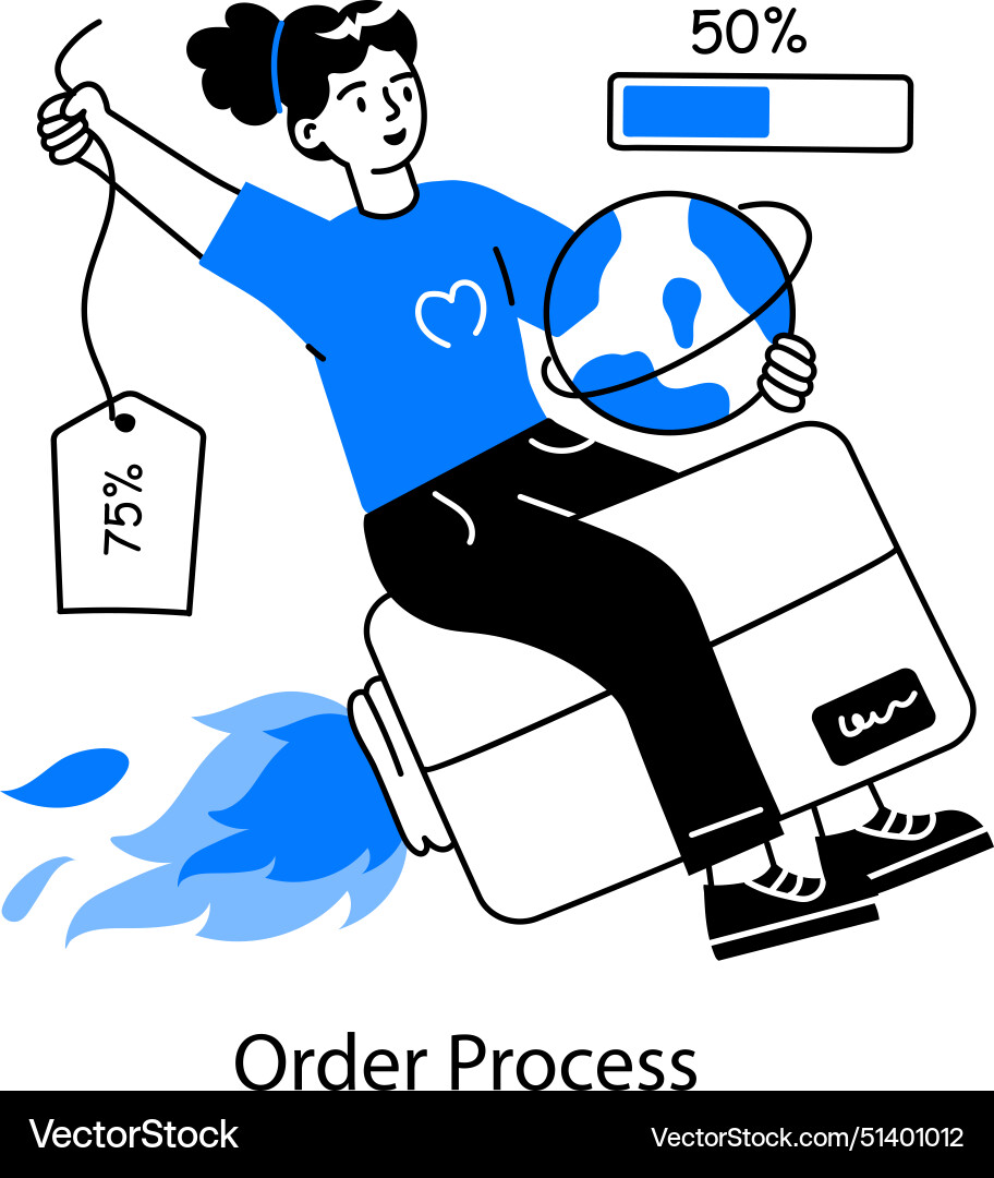Order process Royalty Free Vector Image - VectorStock