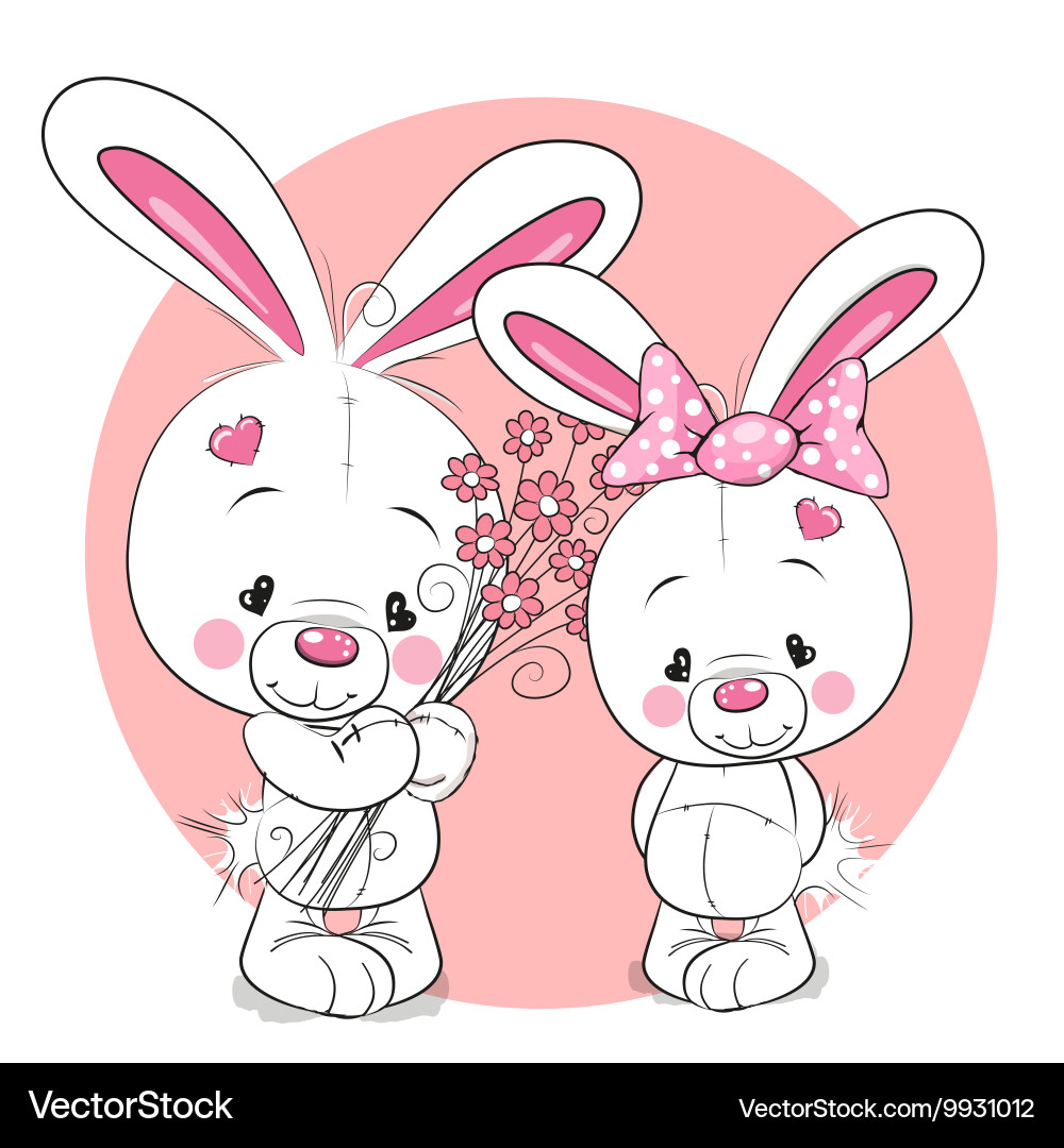 Rabbit boy and girl Royalty Free Vector Image - VectorStock