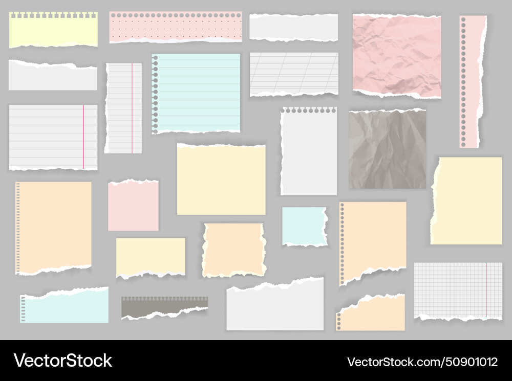 Ripped papers mega set in flat design bundle Vector Image