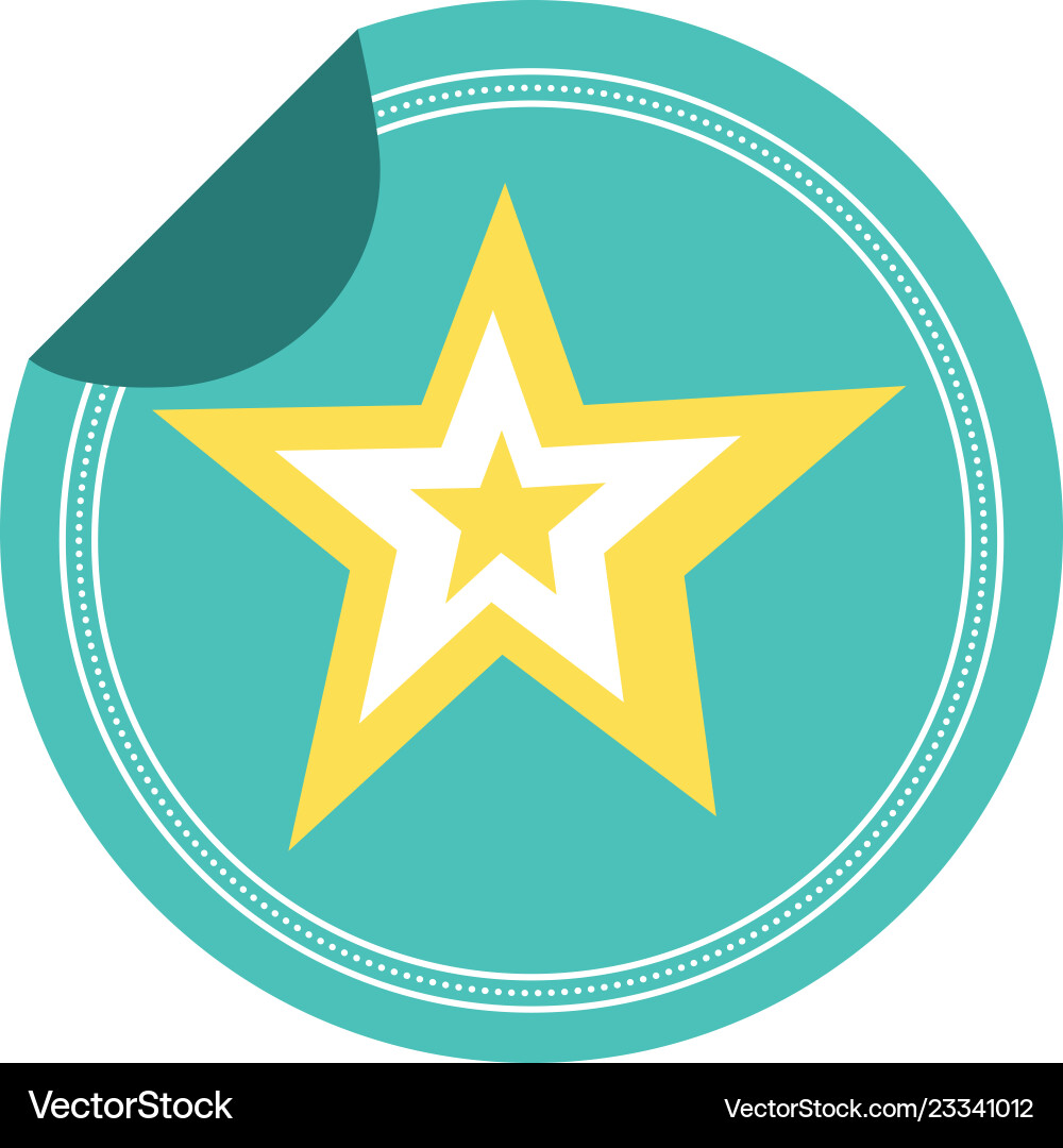 Stars sticker on white background Royalty Free Vector Image