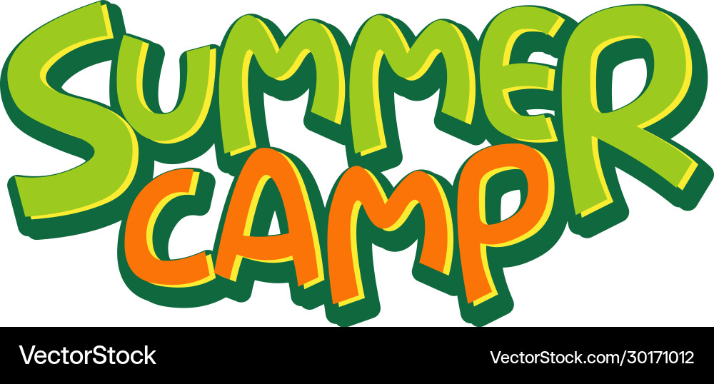 Summer Camp Font - Word Art Royalty Free Vector Image