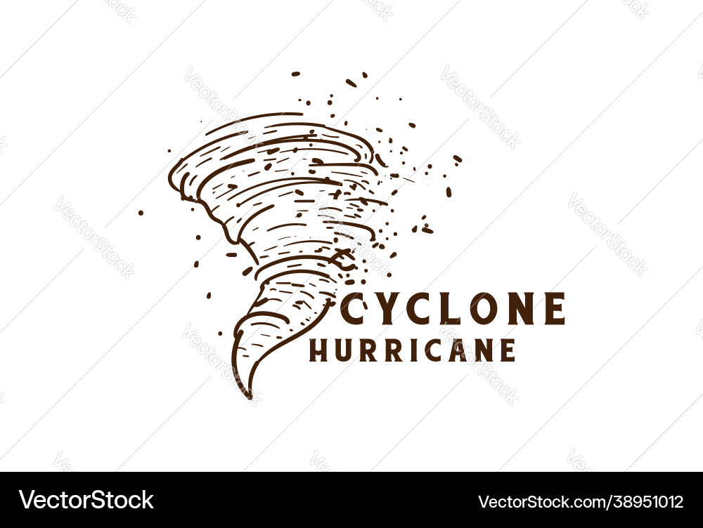 Vintage retro typhoon cyclone hurricane tempest Vector Image