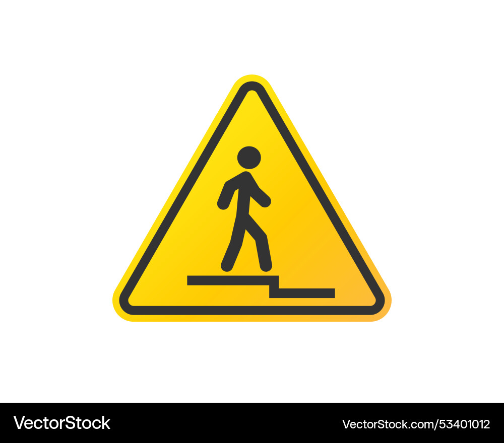 Watch step down caution icon symbol stairway Vector Image