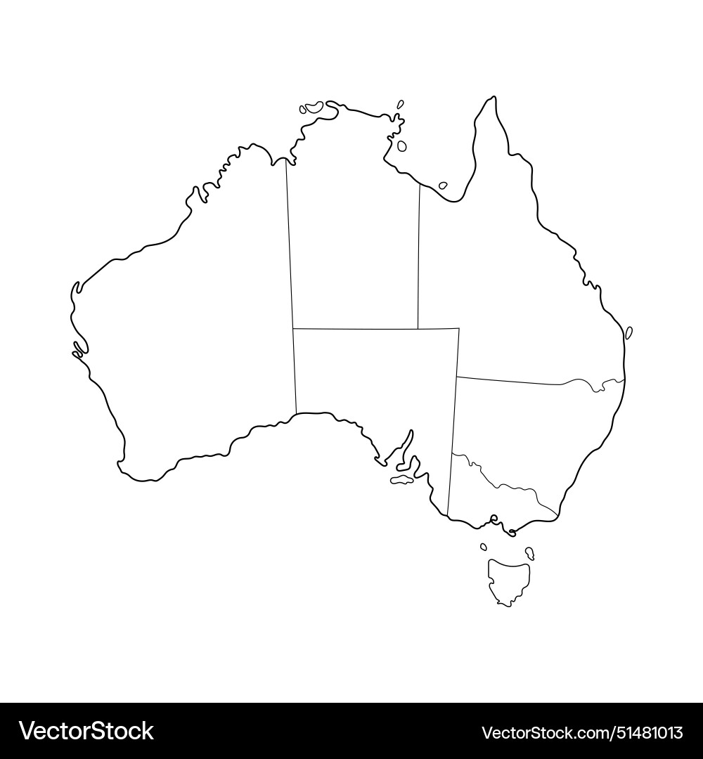 Australia line map icon Royalty Free Vector Image