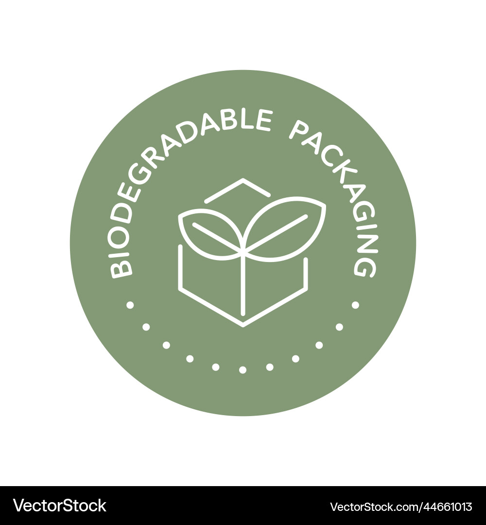 Biologisch abbaubares Verpackungs-Ikonen-Abzeichen-Logo