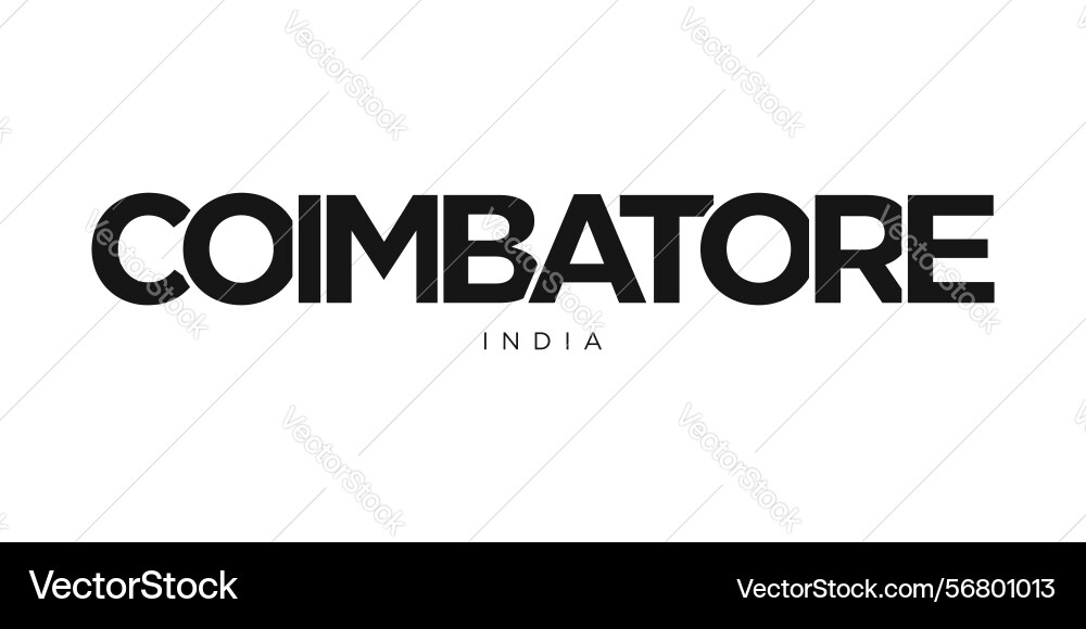 Coimbatore in the india emblem design Royalty Free Vector