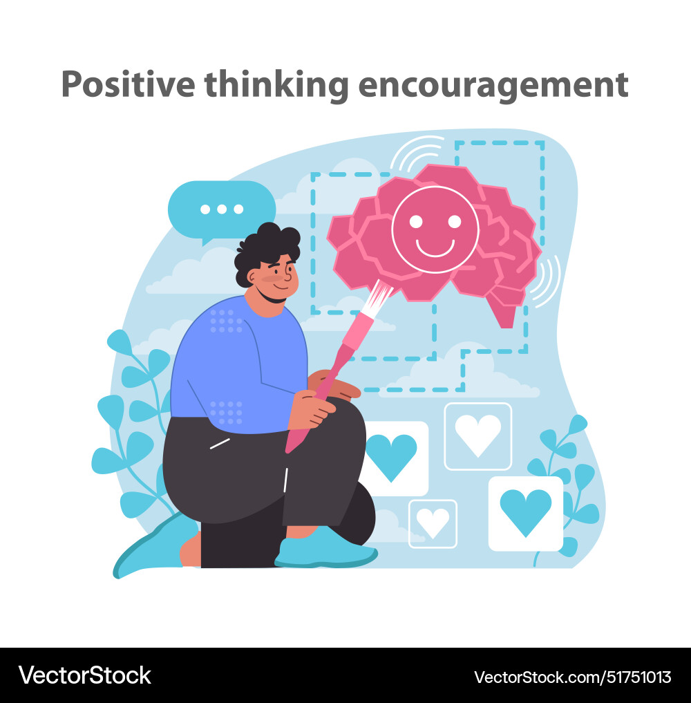 Cultivating optimism set fostering a positive Vector Image