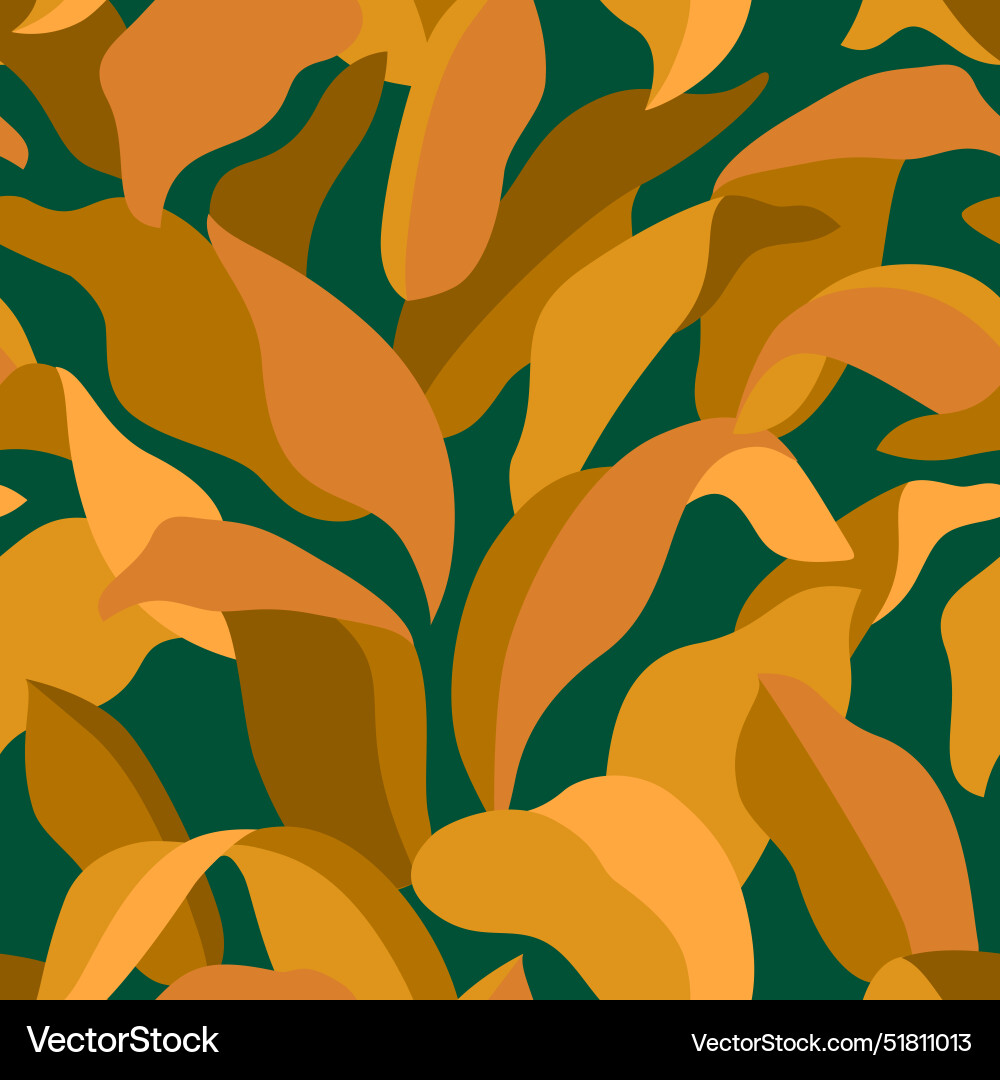 Elegant botanical leaves abstract seamless pattern