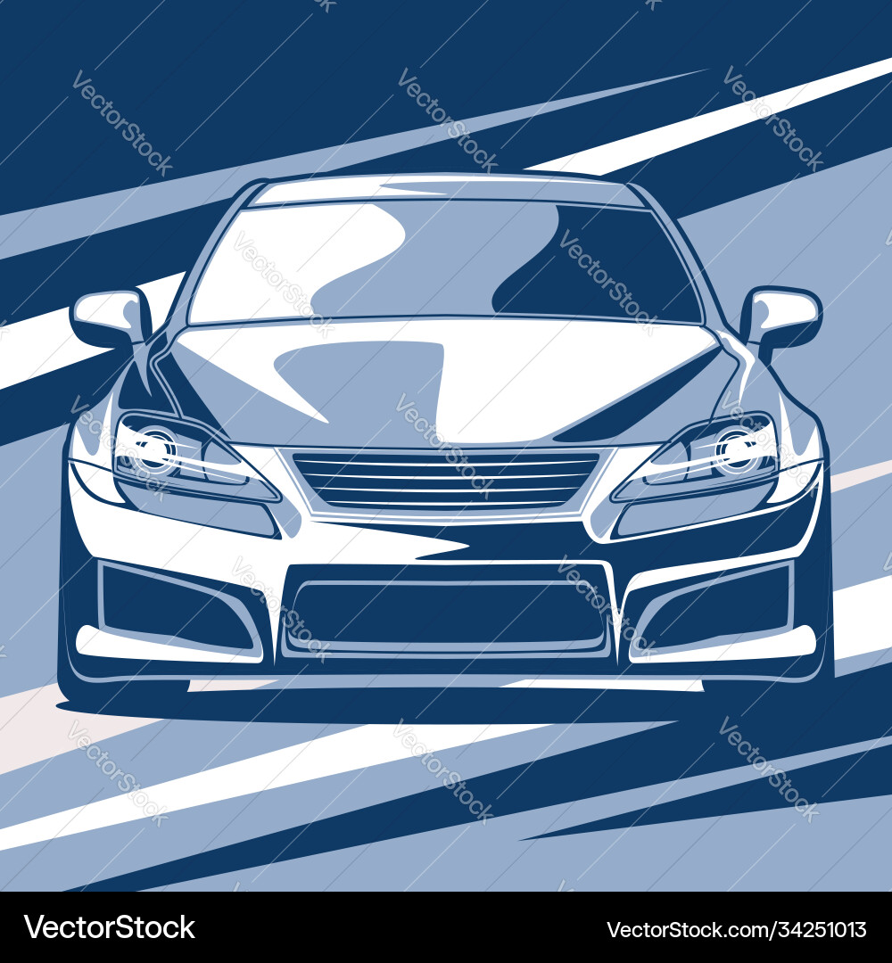 Front view car 16 Royalty Free Vector Image - VectorStock