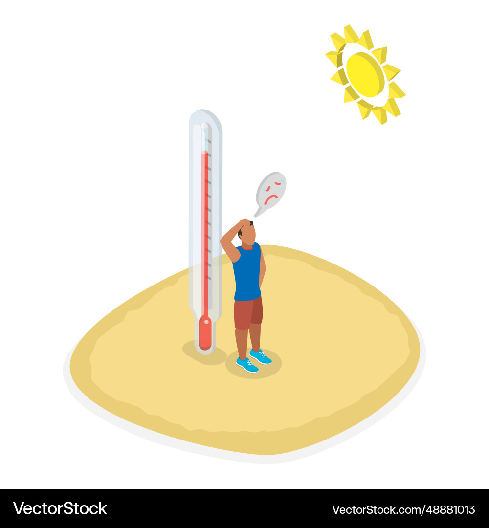 Hot & Cold Weather Isometric Royalty Free Vector Image