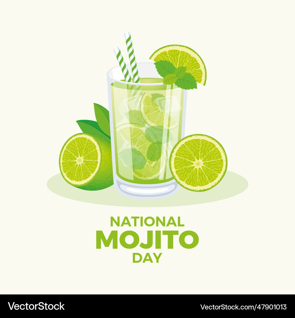 National mojito day poster Royalty Free Vector Image