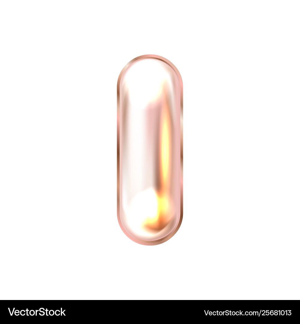 Perl pink foil balloon inflated alphabet symbol i Vector Image